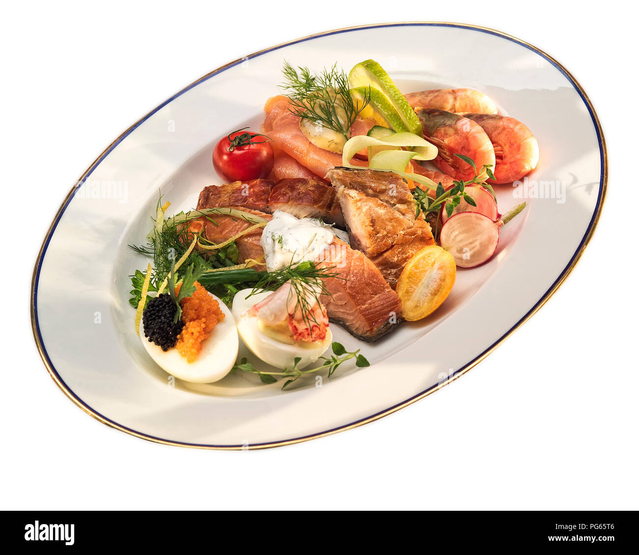 Plate with mixed seafood Stock Photo - Alamy