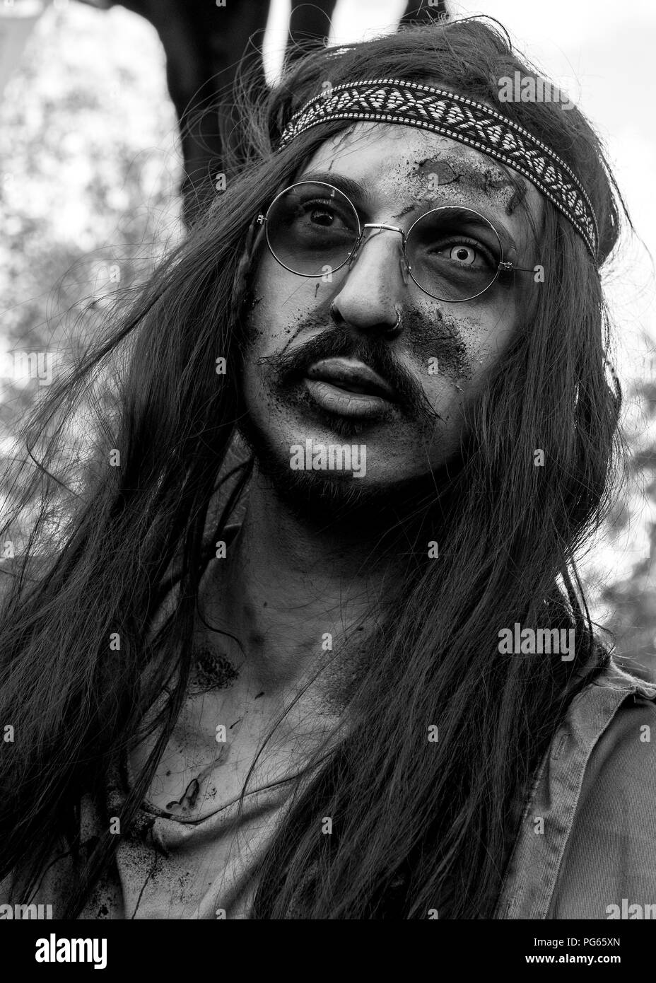 Participant In Full Makeup and Costume At The Annual Bristol Zombie ...