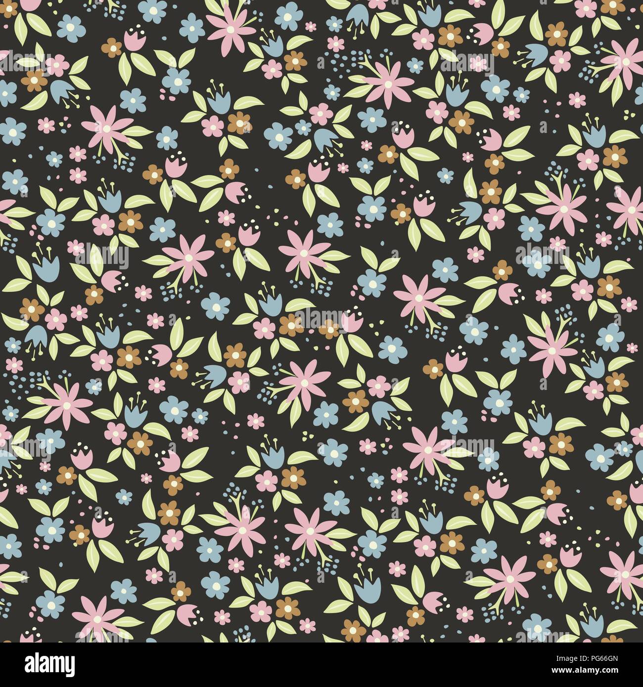 Seamless hand drawn flowers Stock Vector Images - Alamy