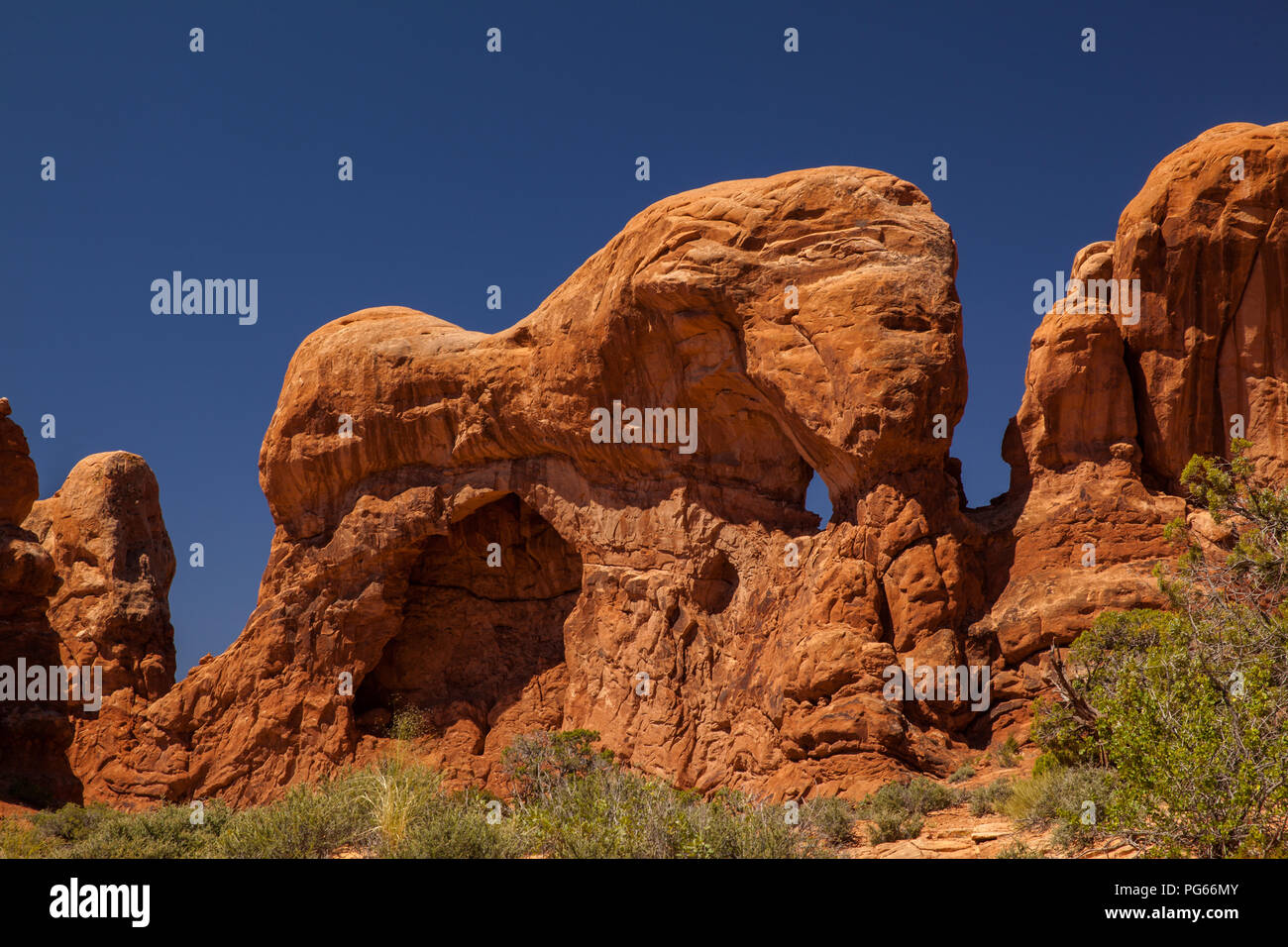 Windows Section mit Double Arch Stock Photo - Alamy