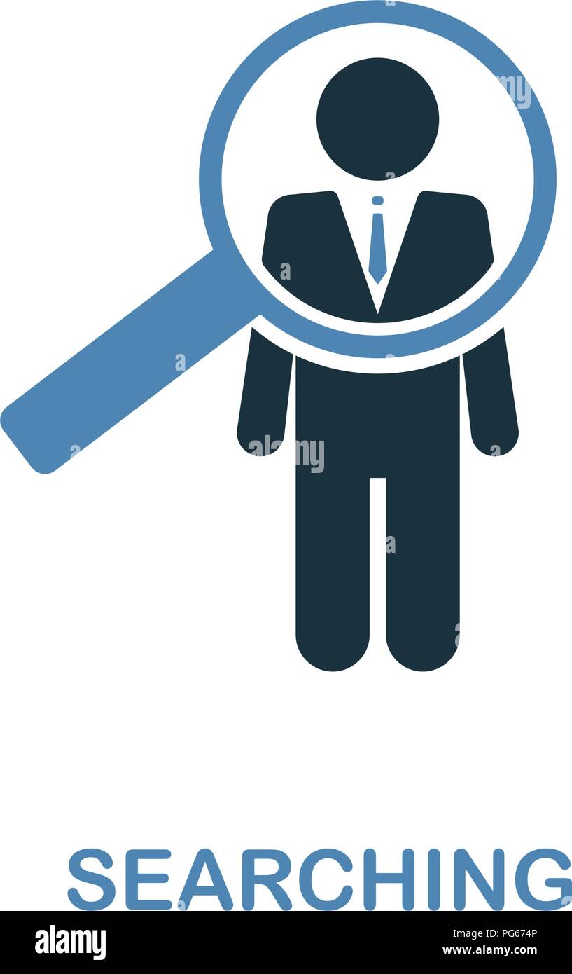 Searching creative icon. Simple illustration. Searching icon from human ...