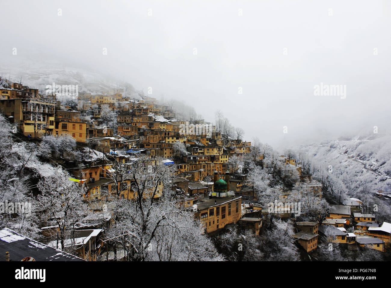 masuleh - old Town - ancient village in winter Stock Photo - Alamy