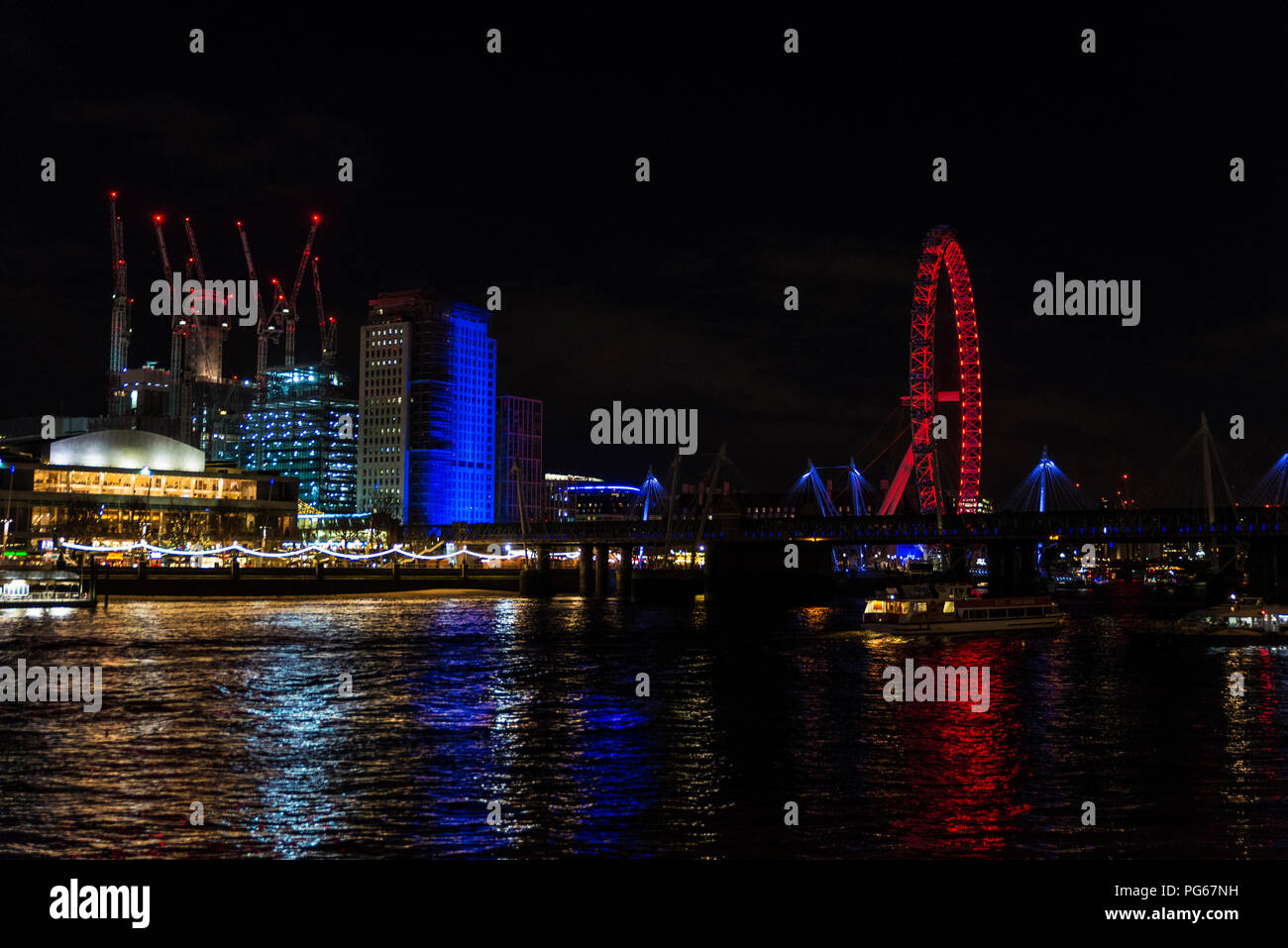 London skyline night neon hi-res stock photography and images - Alamy