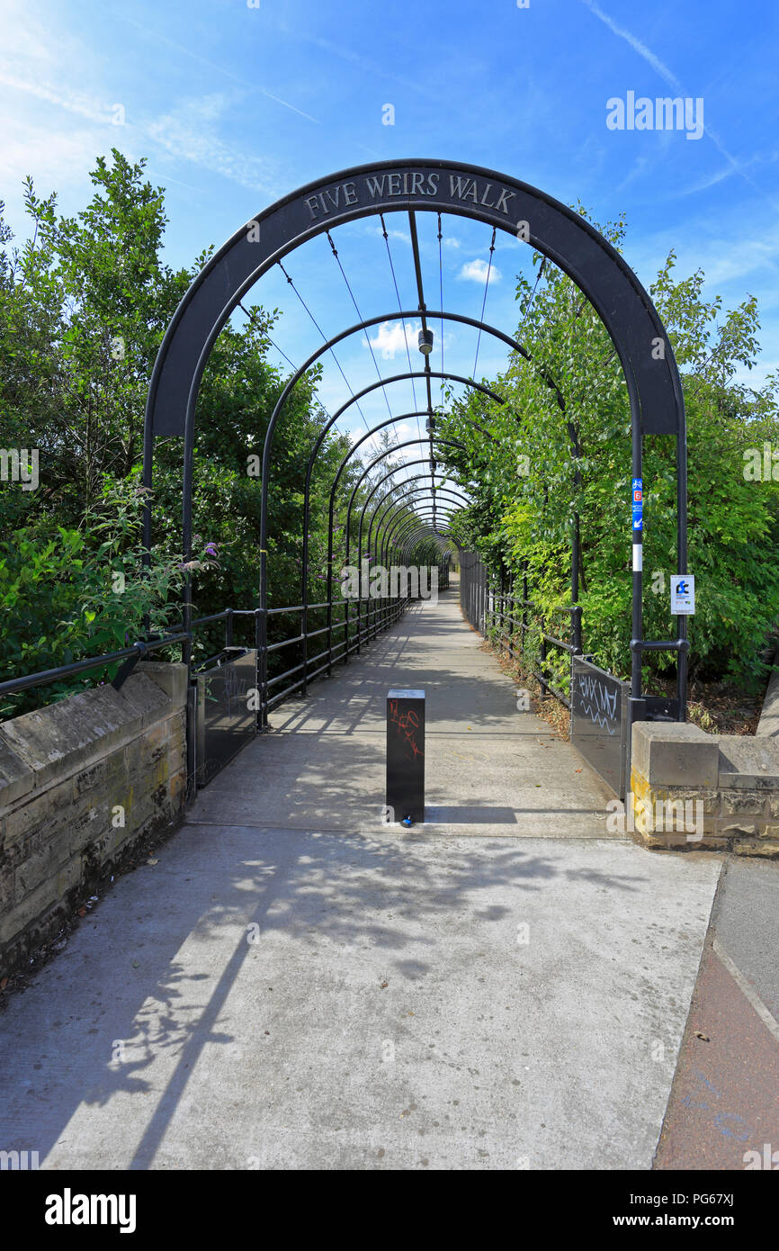 A section of The Five Weirs Walk by the River Don and part of the ...