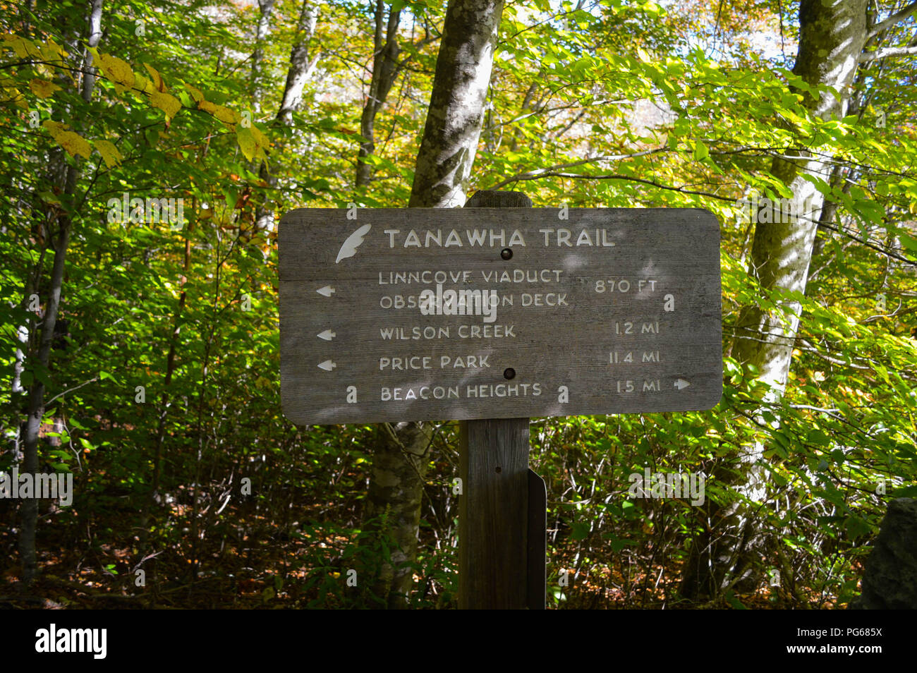 Tanawha Trail Sign At Linn Historic Cove Viaduct Scenic Destination ...