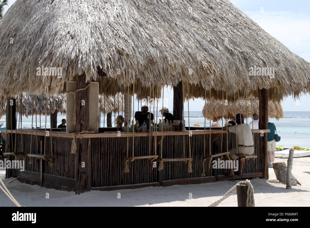 A beach bar on the beach in Costa Maya, Mexico Stock Photo - Alamy