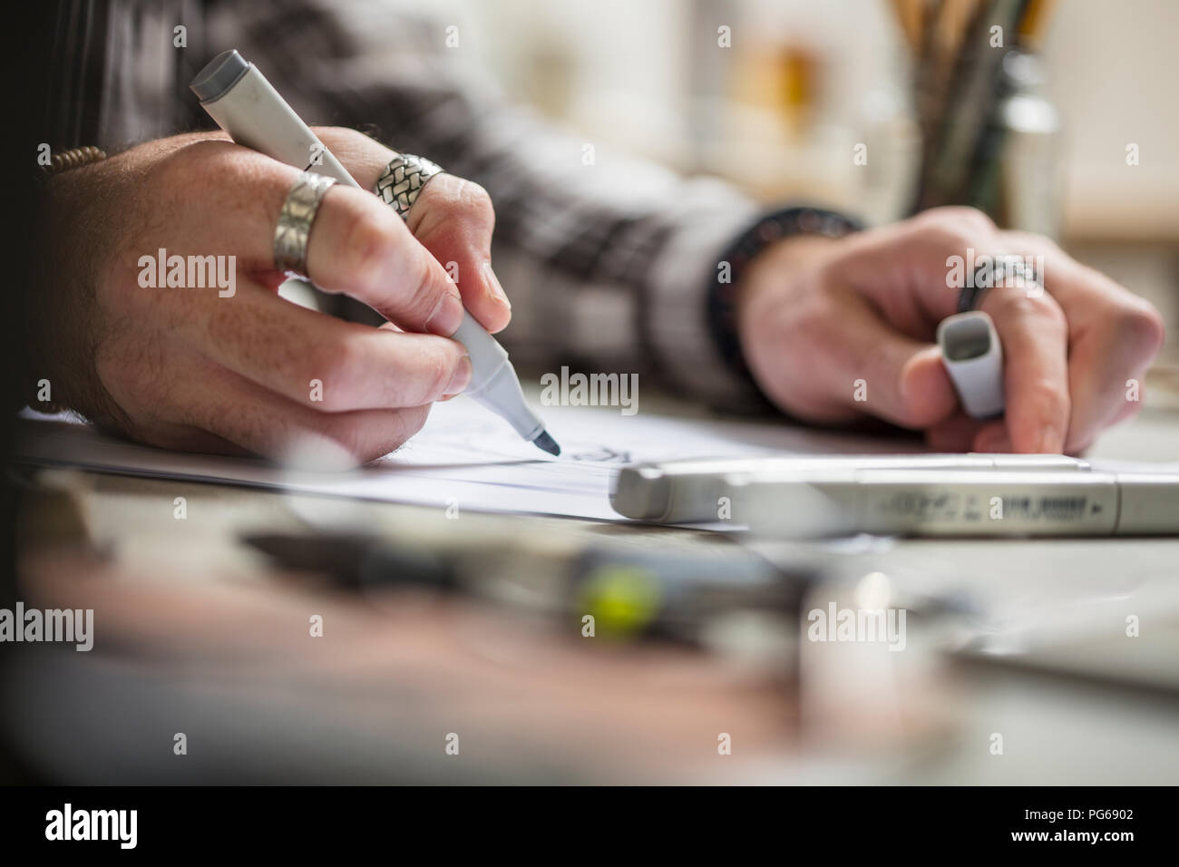 Drawing picture close up young hi-res stock photography and images - Alamy