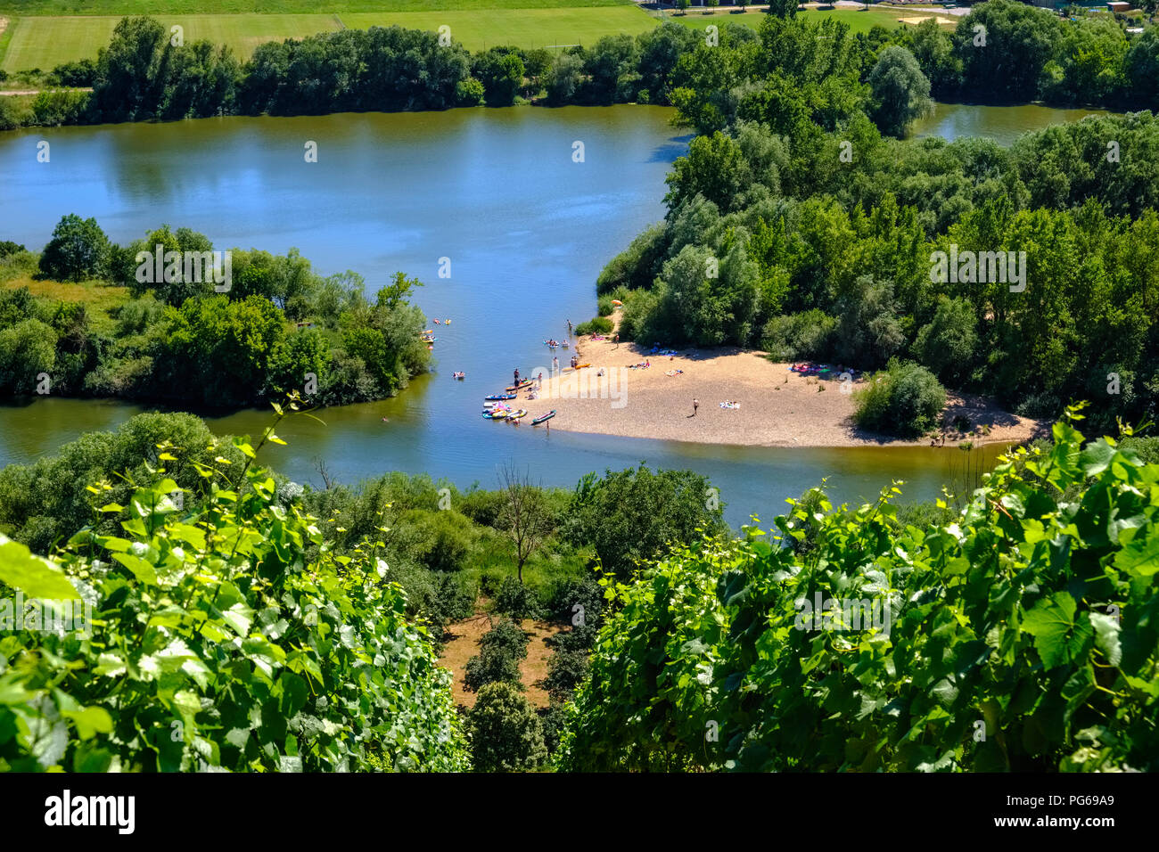 Germany, Bavaria, Franconia, Main river loop at the Old Main river ...