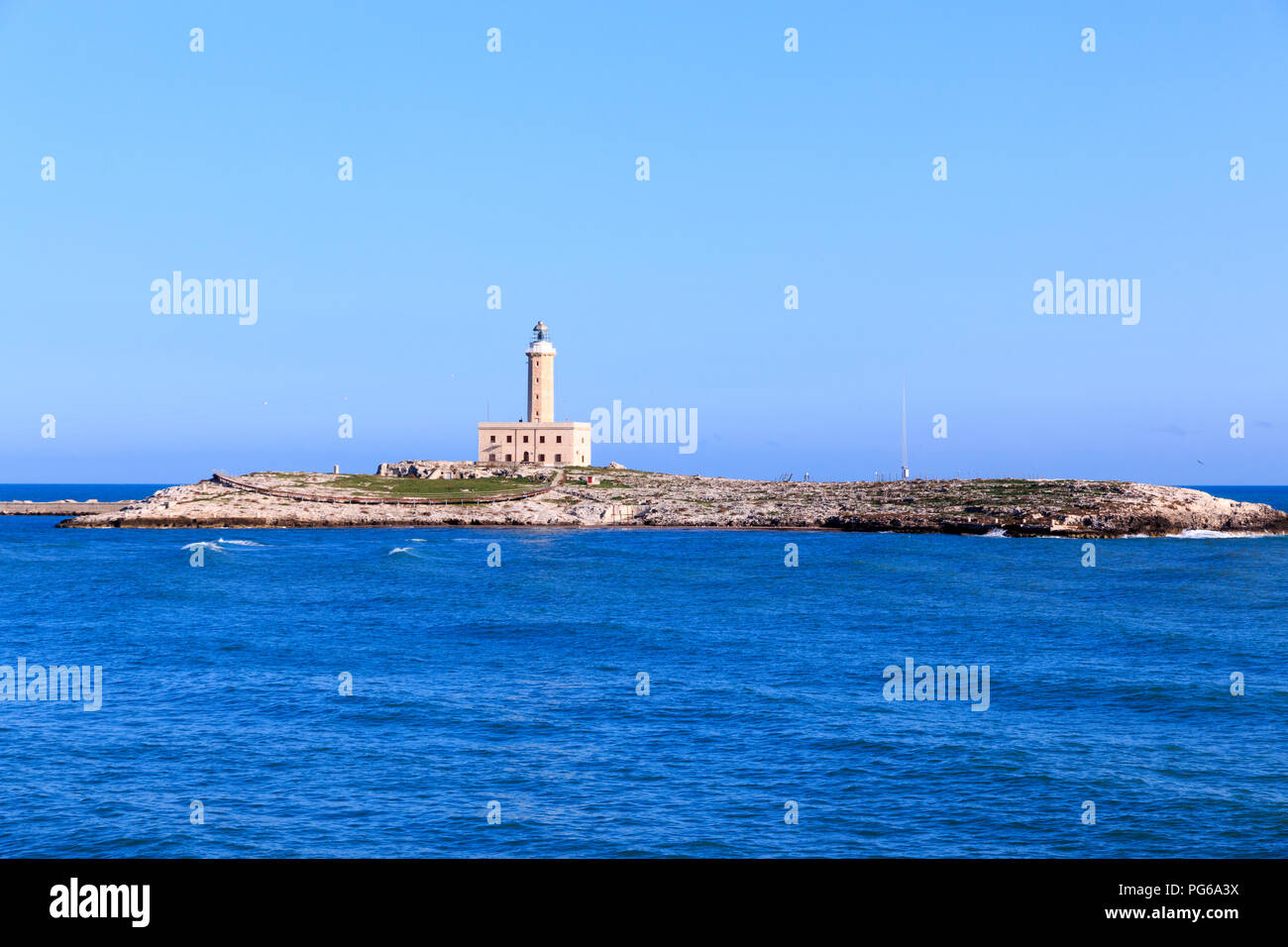 Italy, Foggia, Apulia, SE Italy, Gargano National Park, Vieste. Faro di ...