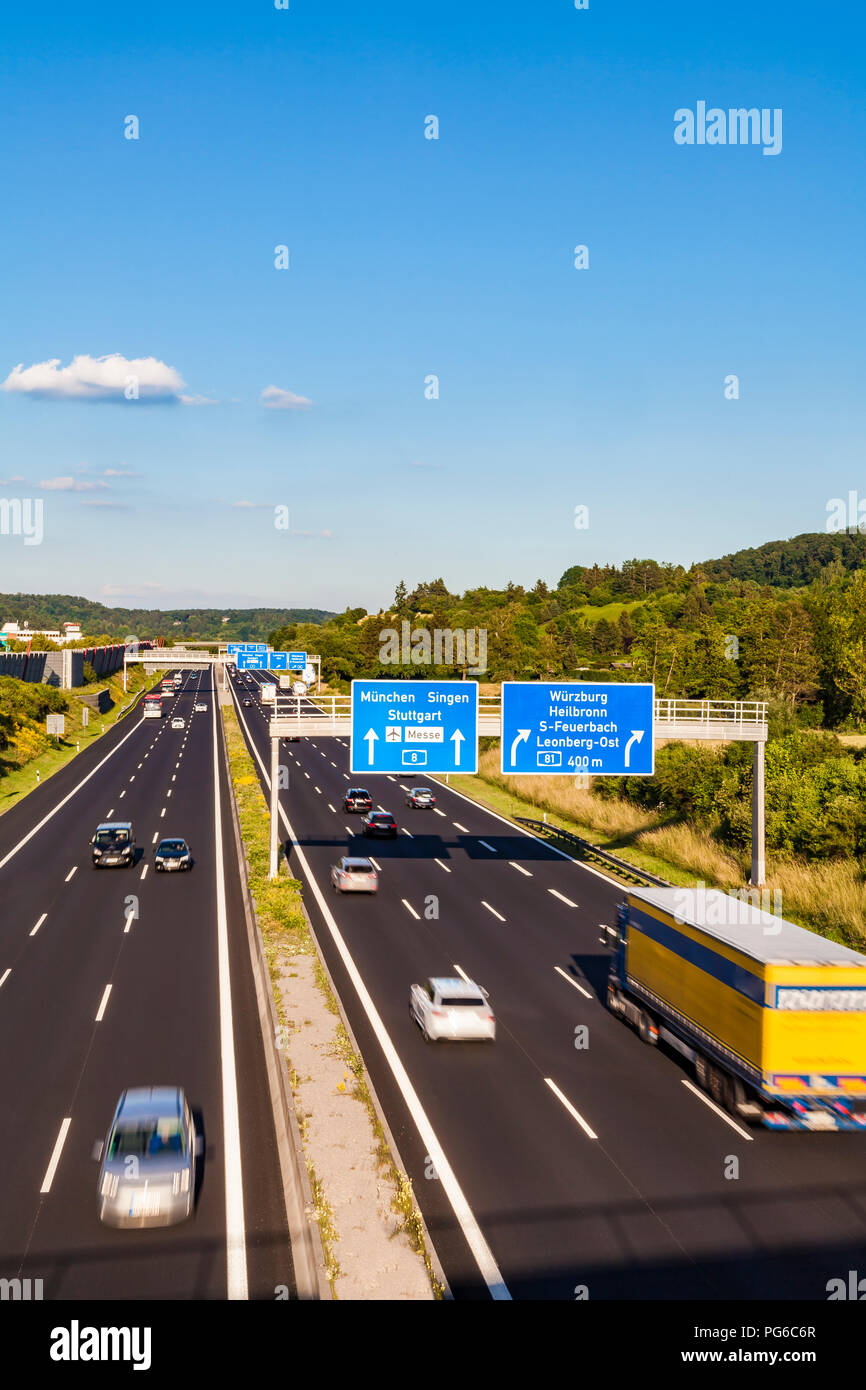 Germany, Baden-Wuerttemberg, Leonberg, motorway A 8 Stock Photo - Alamy