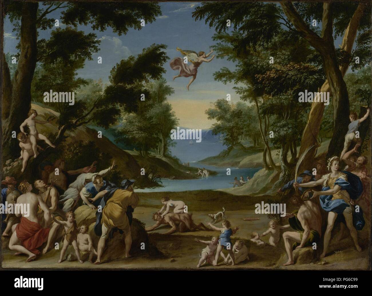 Attributed to Federico Zuccaro - Cupid and Pan Stock Photo - Alamy