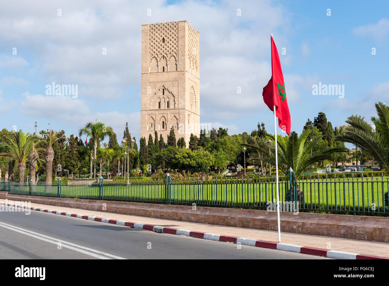 Tour Hassan, an unfinished mosque in Rabat, Morocco Stock Photo - Alamy