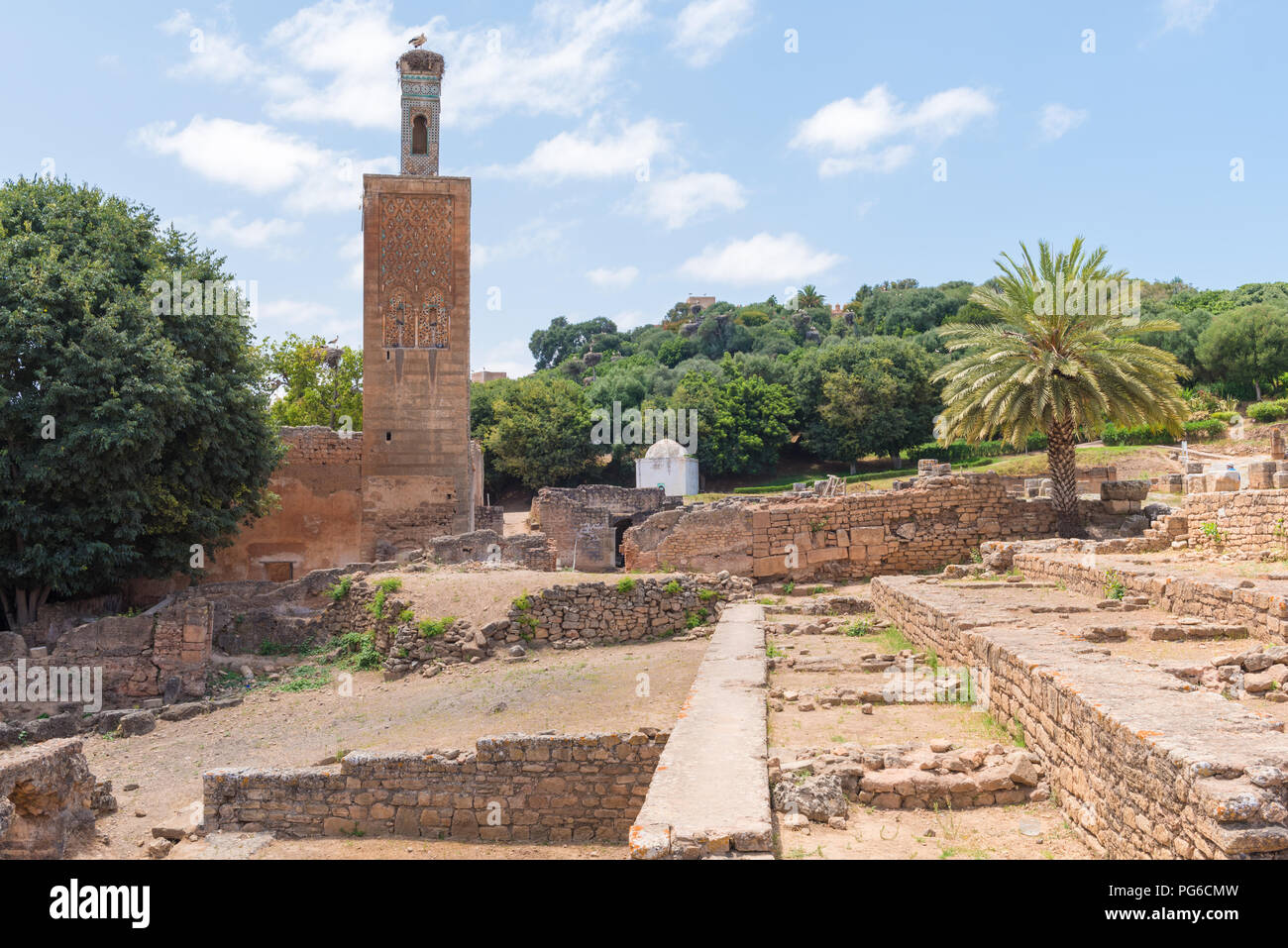 Chellah mosque at the site of former Roman necropolis in Rabat, Morocco ...