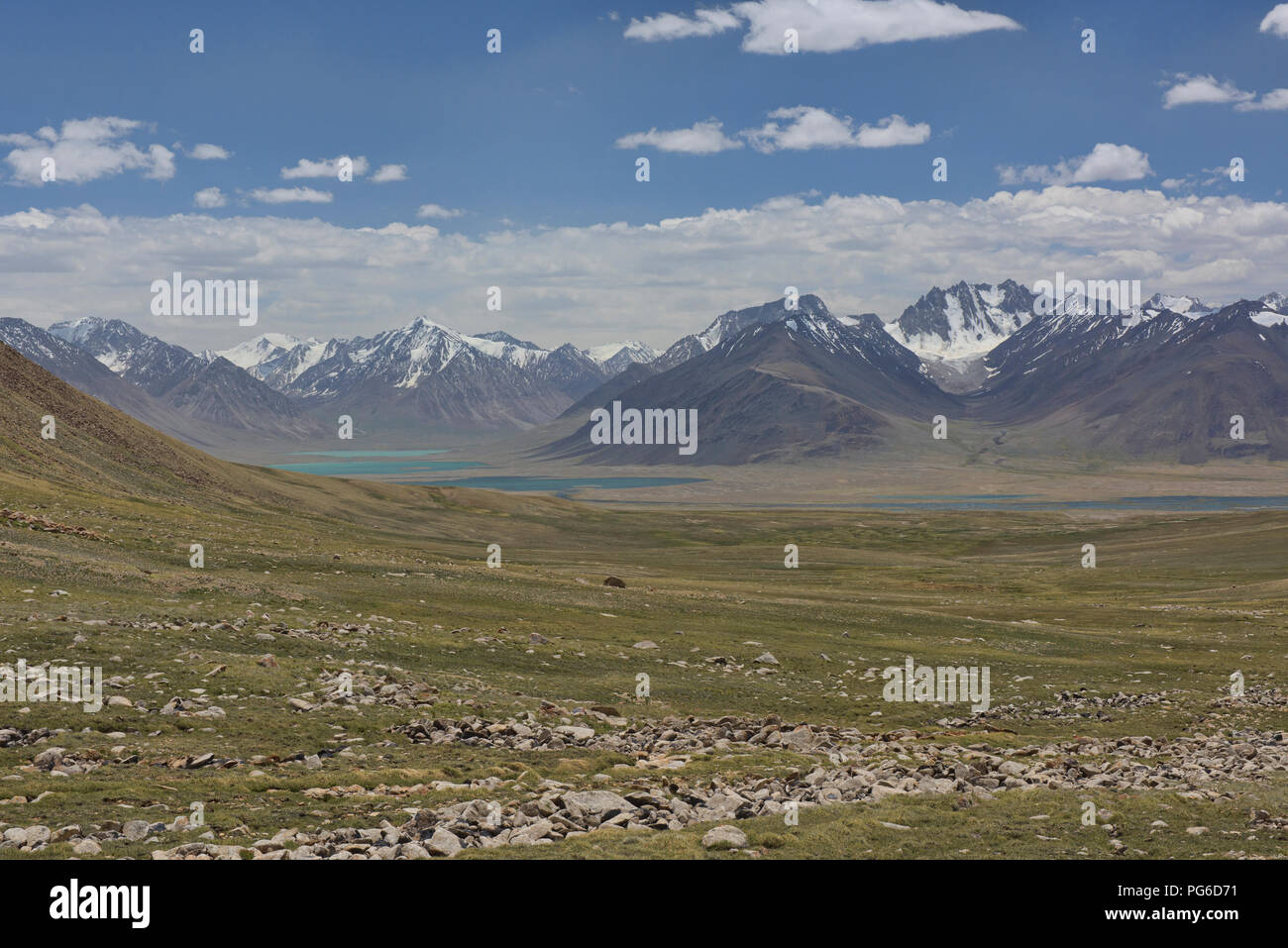 Looking into the Great Pamir Range of Afghanistan from Zorkul Lake ...