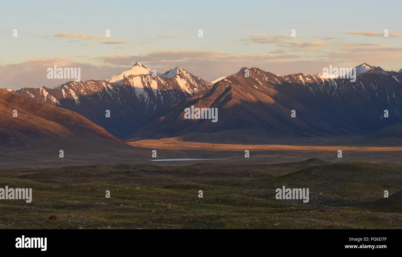 Looking into the Great Pamir Range of Afghanistan from Zorkul Lake ...