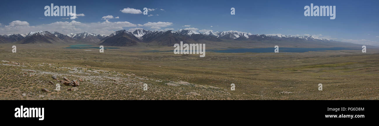 The Great Pamir Range of Afghanistan and Lake Zorkul seen from Belayrik ...