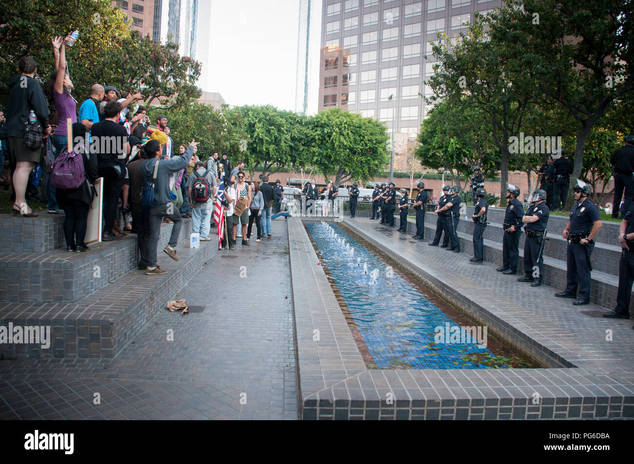 LOS ANGELES - NOVEMBER 17: Occupy LA protesters march on November 17 ...