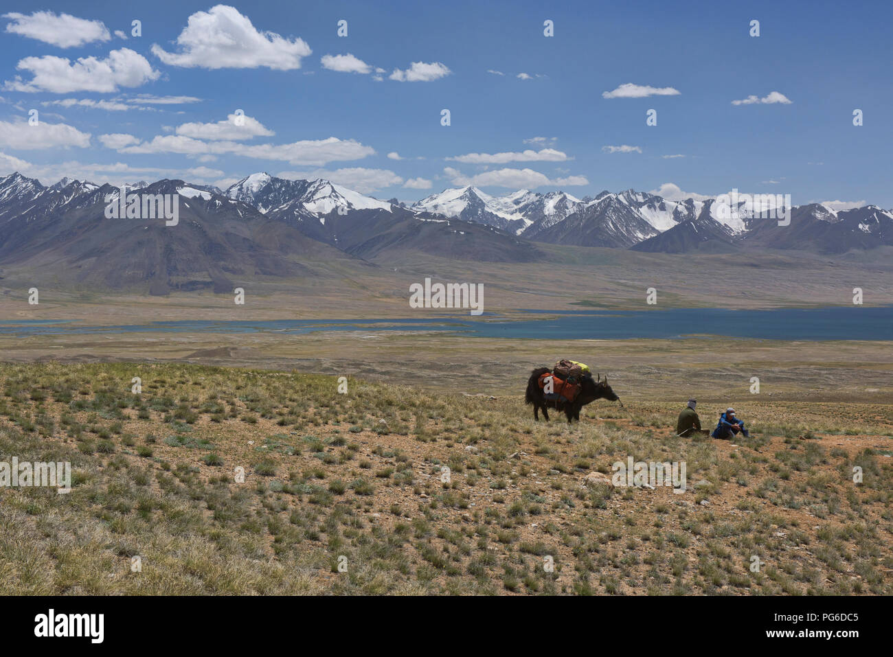 Looking into the Great Pamir Range of Afghanistan while trekking near ...