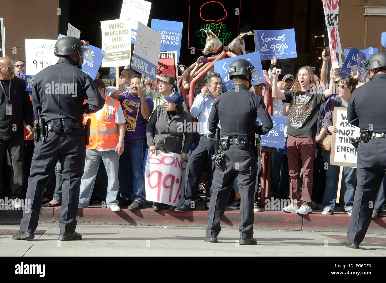 LOS ANGELES - NOVEMBER 17: Occupy LA protesters march on November 17 ...