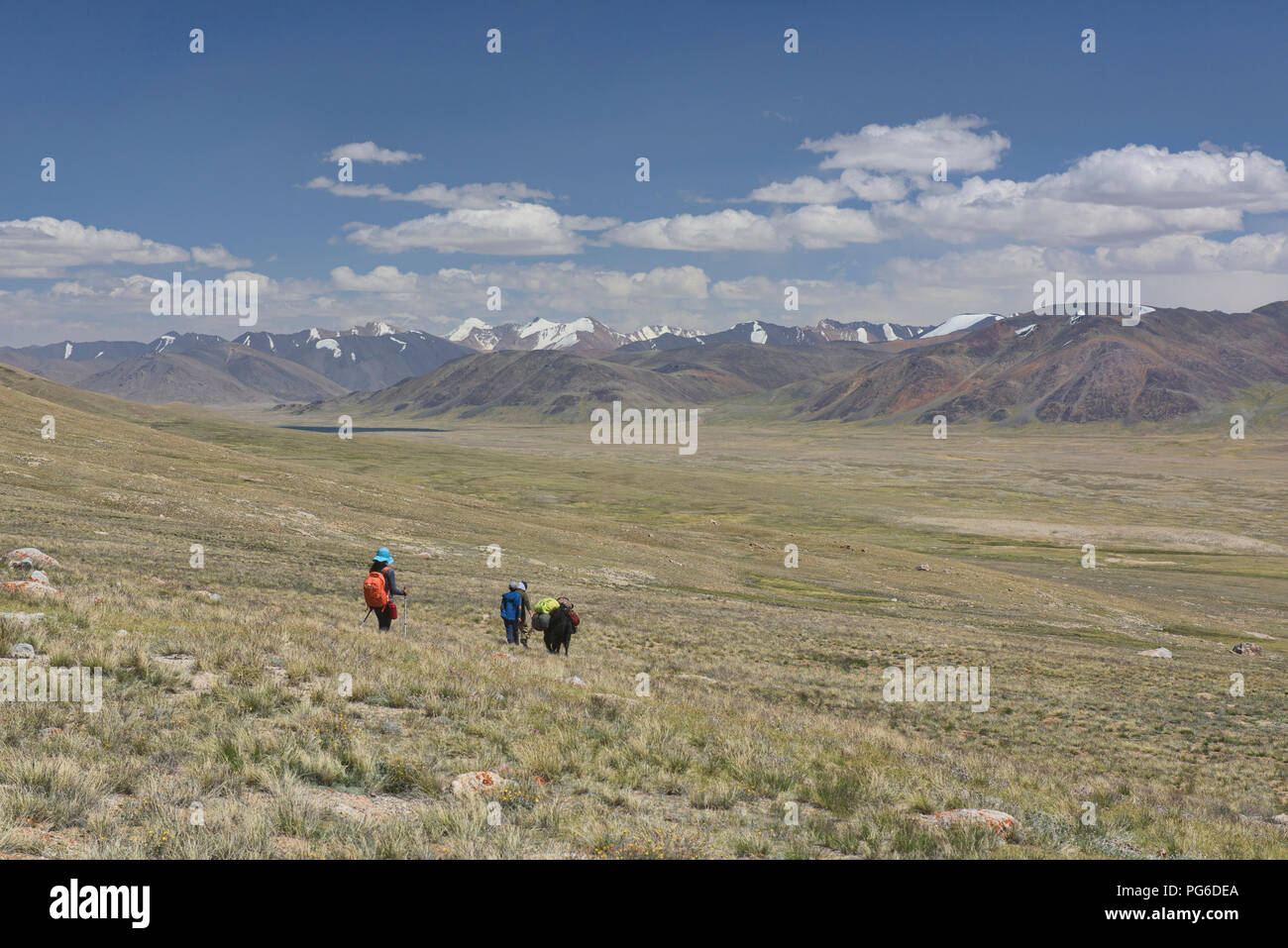 Looking into the Great Pamir Range of Afghanistan while trekking near ...