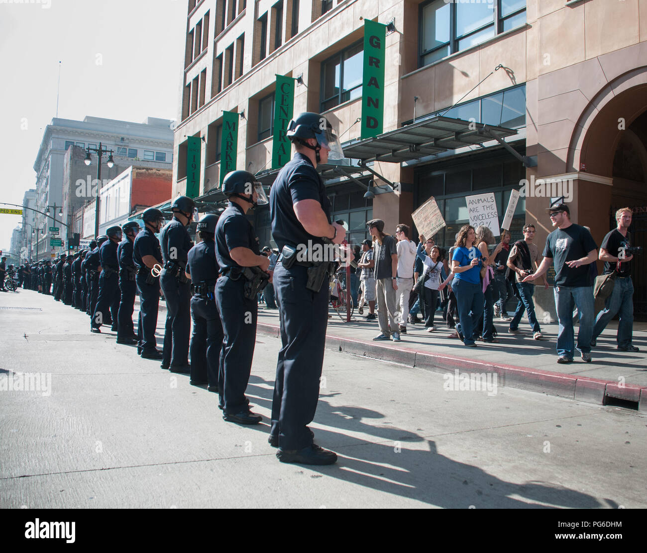 LOS ANGELES - NOVEMBER 17: Occupy LA protesters march on November 17 ...