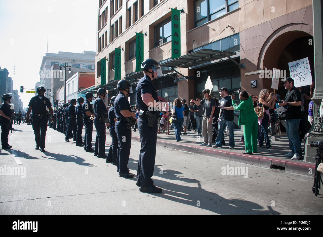 LOS ANGELES - NOVEMBER 17: Occupy LA protesters march on November 17 ...