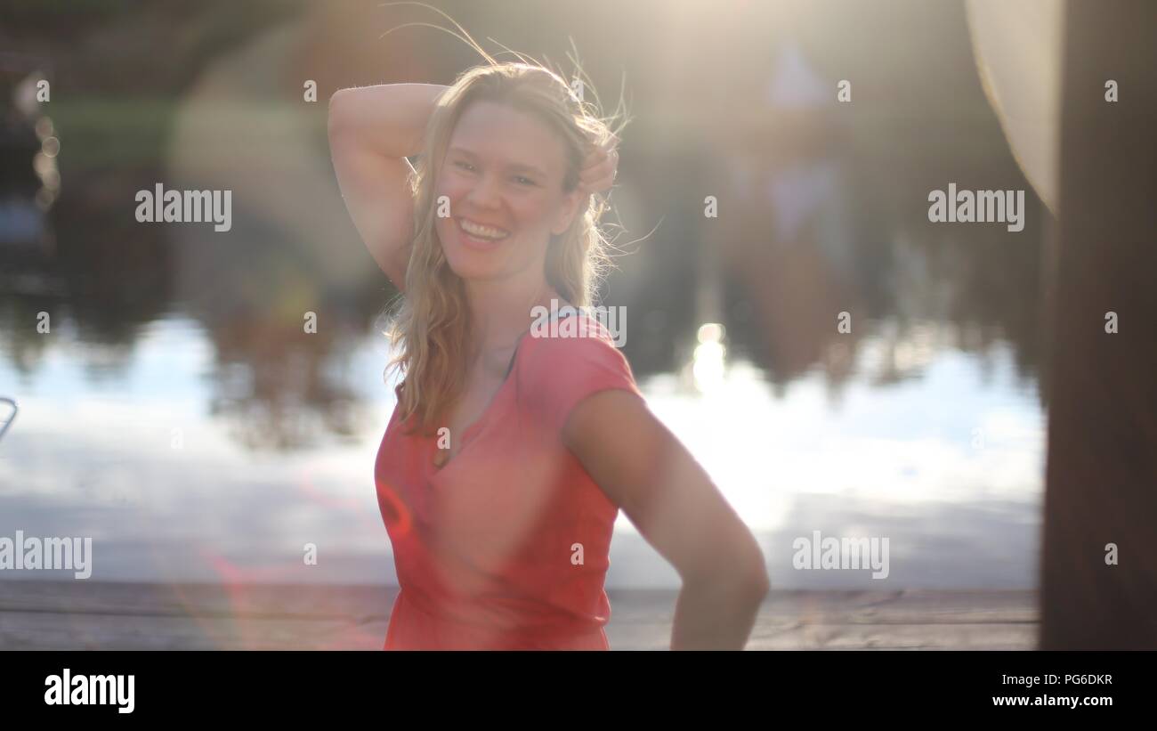 Hand young woman out window hi-res stock photography and images - Alamy