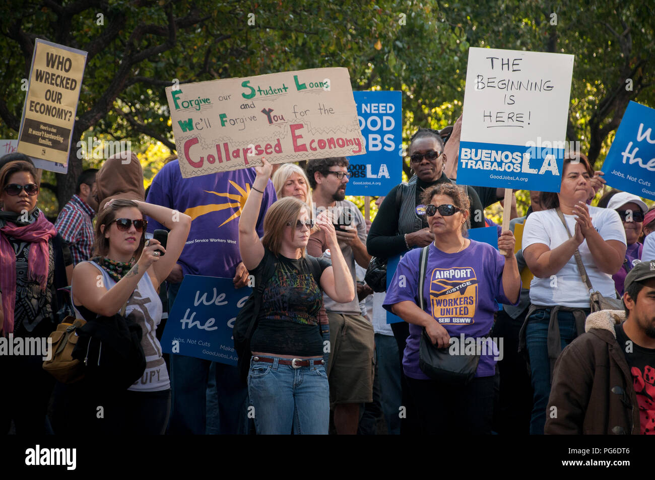 LOS ANGELES - NOVEMBER 17: Occupy LA protesters march on November 17 ...