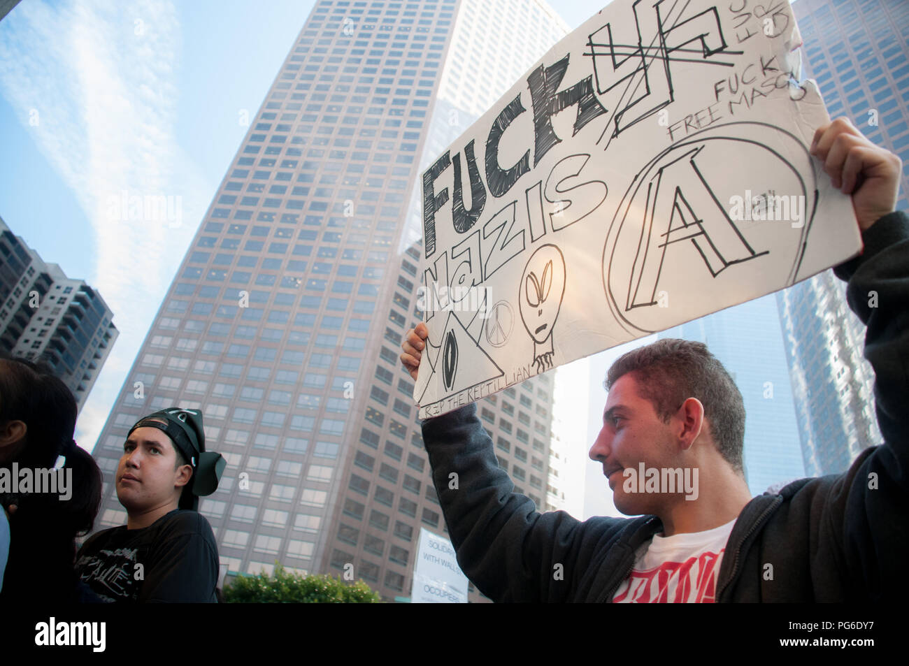LOS ANGELES - NOVEMBER 17: Occupy LA protesters march on November 17 ...