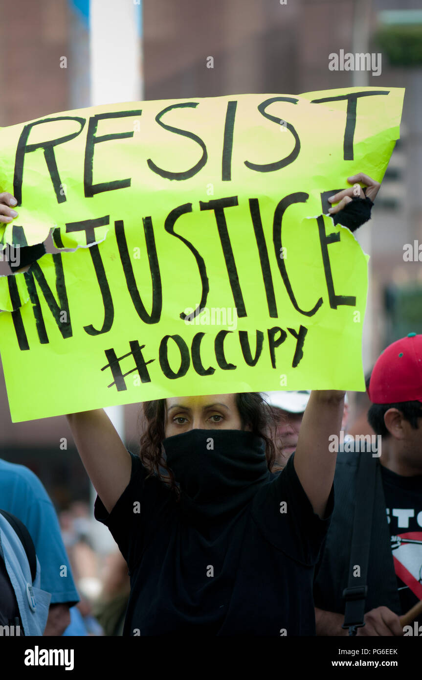 LOS ANGELES - NOVEMBER 17: Occupy LA protesters march on November 17 ...