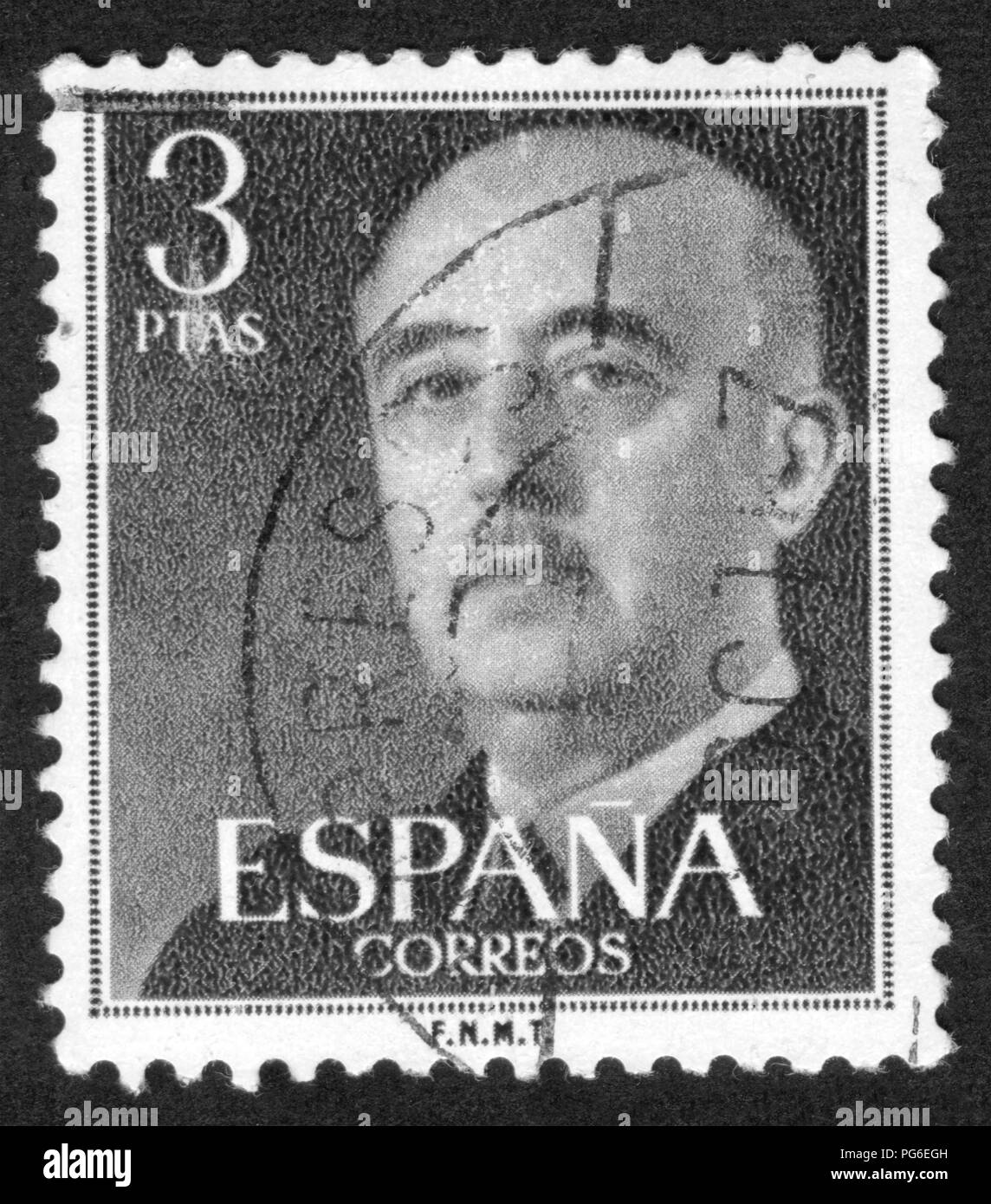 Spain postage stamp Black and White Stock Photos & Images - Alamy