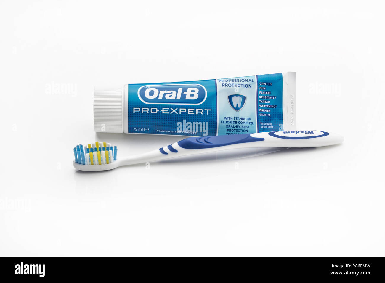 Toothpaste and brush Stock Photo - Alamy