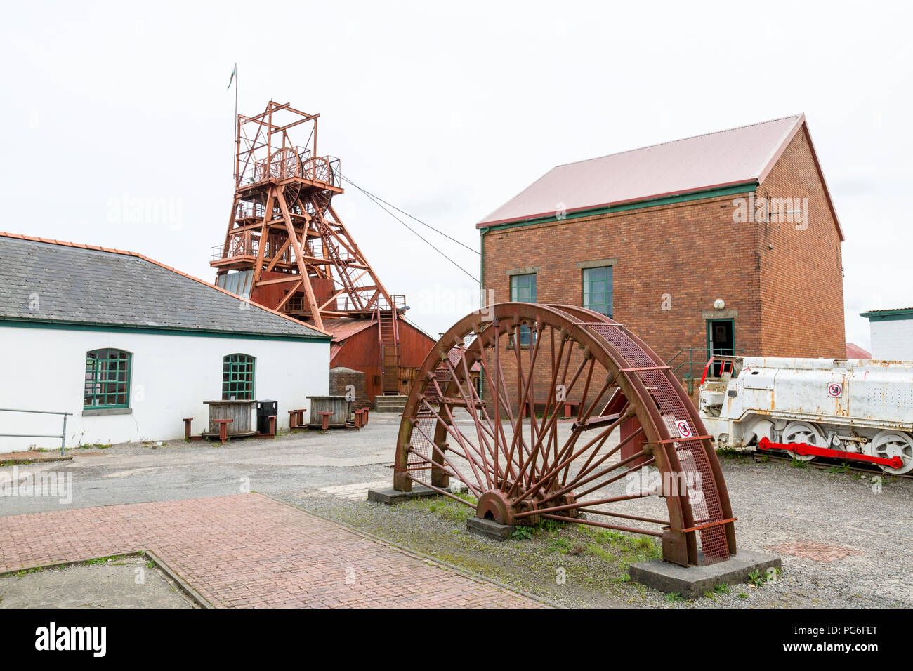 The winding tower and winding house at Big Pit a former coal mine now a ...