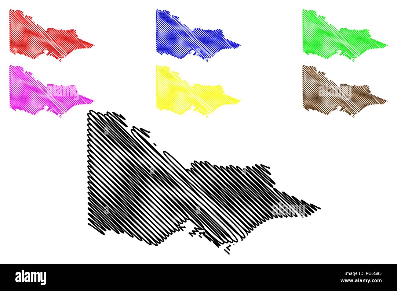 Victoria (Australian states and territories, Vic) map vector ...