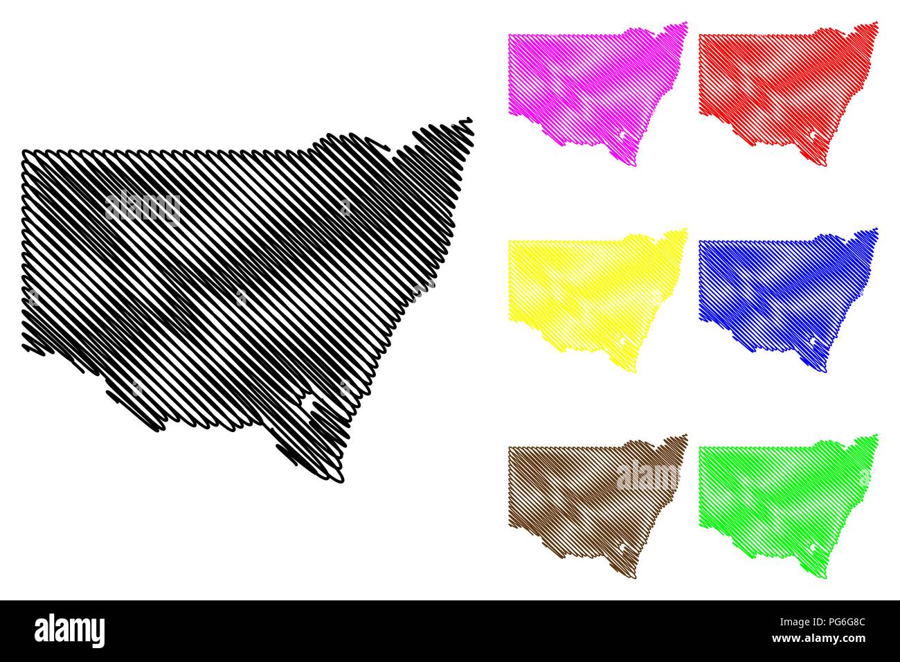 New South Wales (Australian states and territories, NSW) map vector ...
