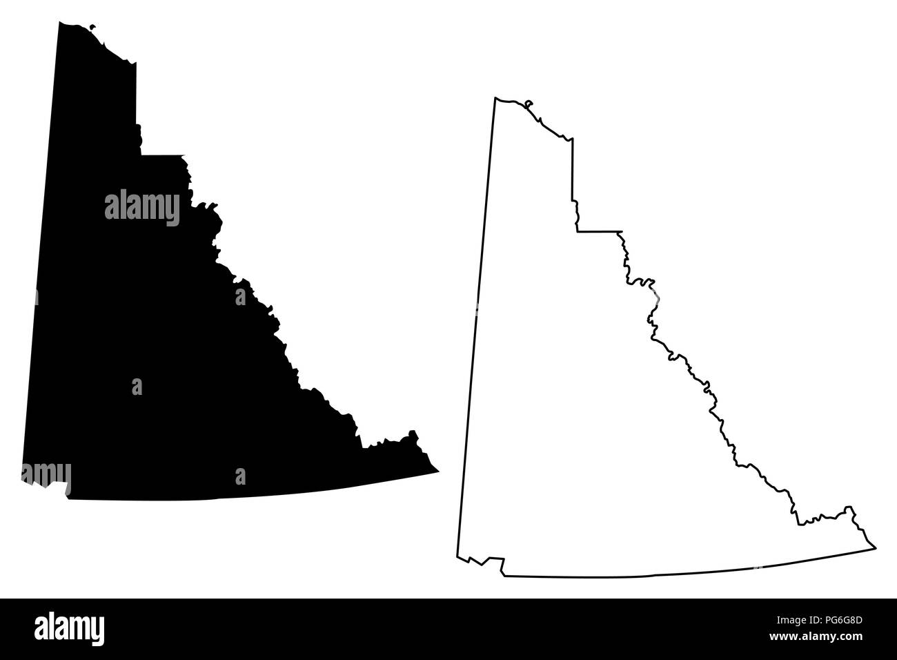 Yukon (provinces and territories of Canada) map vector illustration ...