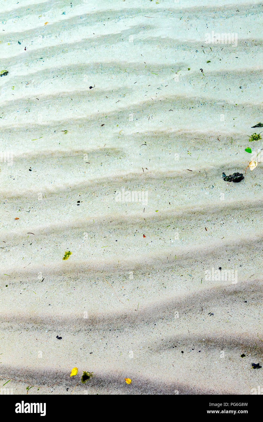 Wavy pattern in sand through shallow water Stock Photo - Alamy