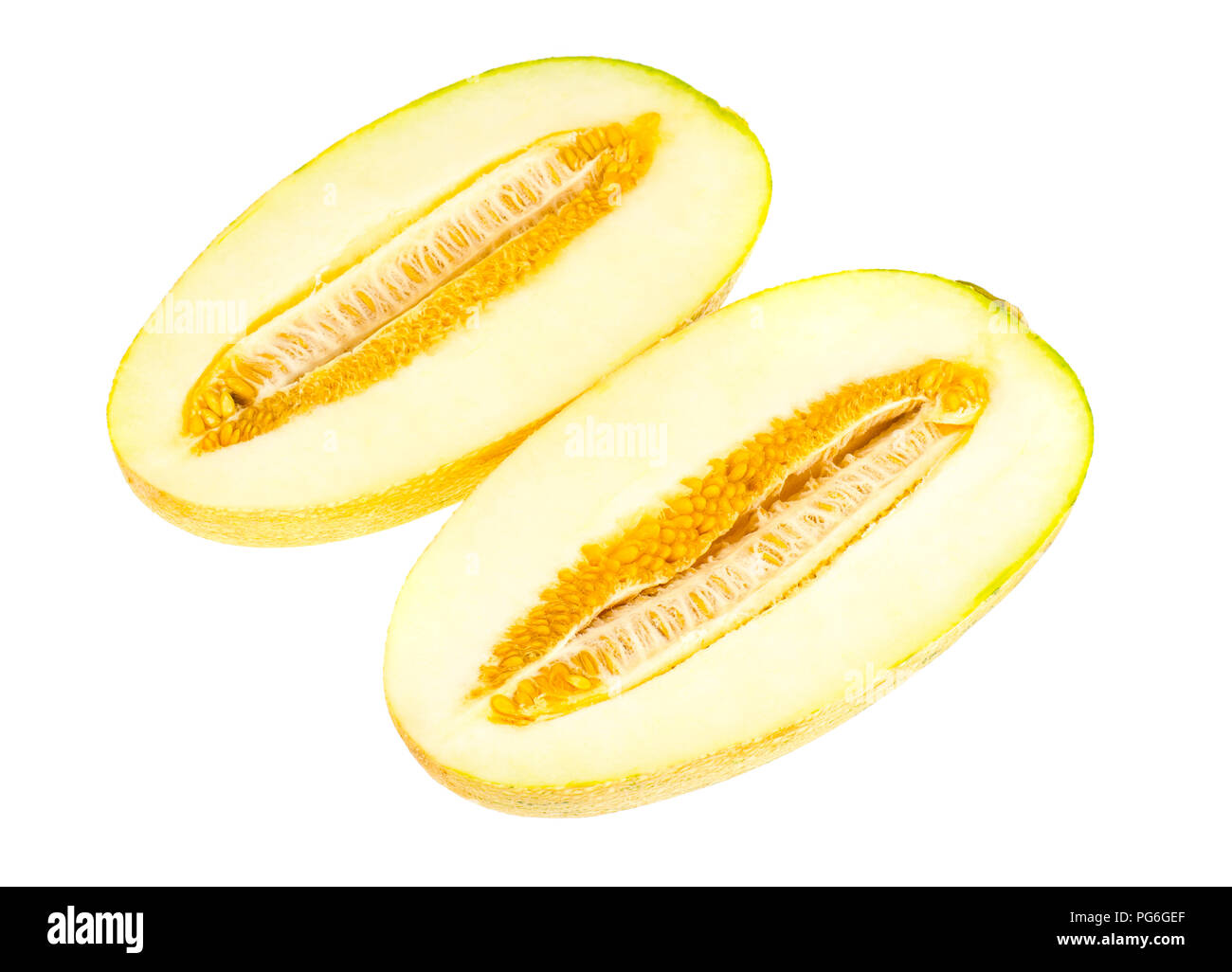 Half-cut ripe juicy melon. Studio Photo Stock Photo - Alamy