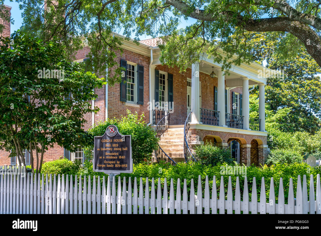 TUSCALOOSA, AL/USA - JUNE 6, 2018: Gorgas House Museum on the campus of ...