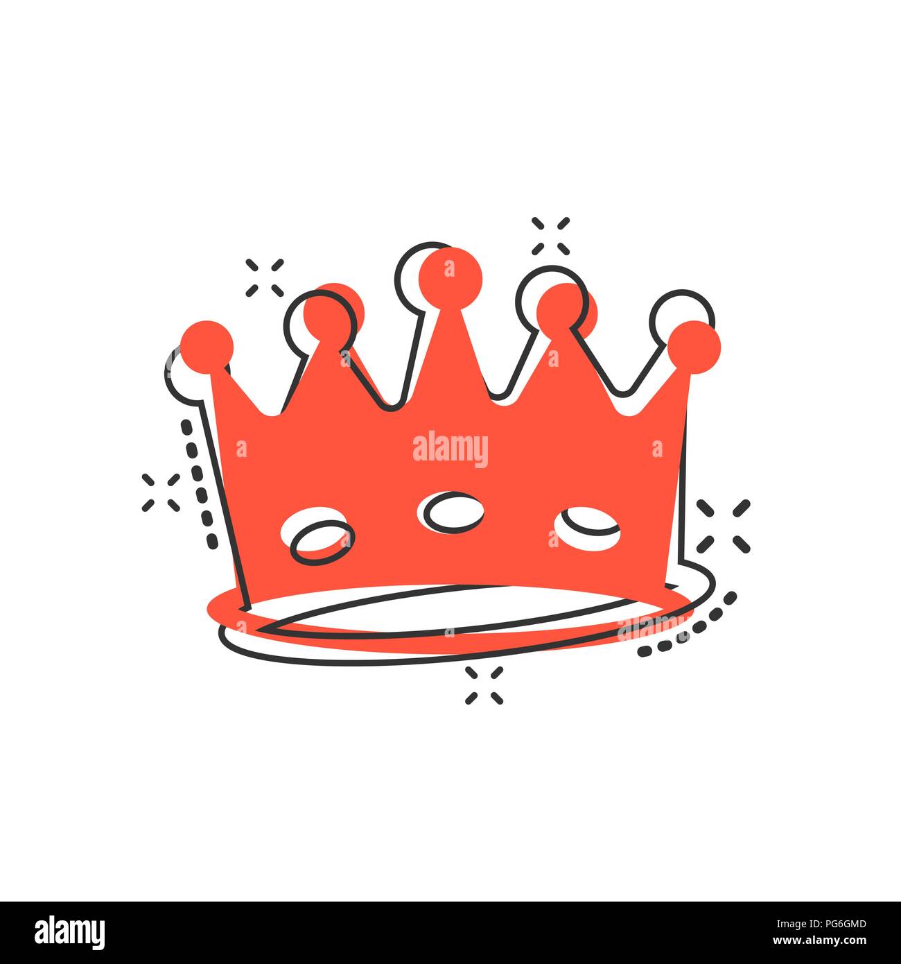 Vector cartoon crown diadem icon in comic style. Royalty crown ...
