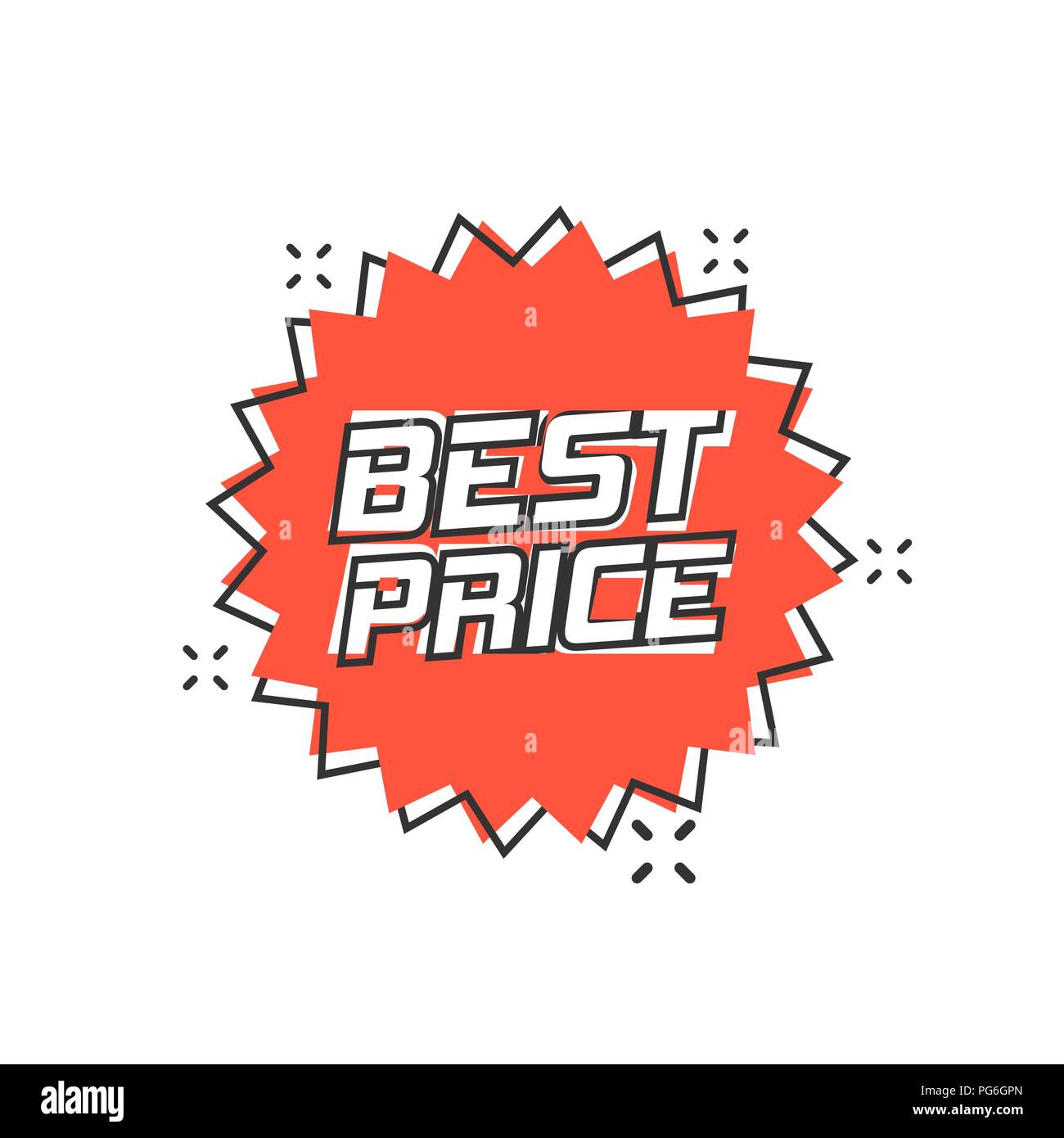 Vector cartoon discount sticker icon in comic style. Sale tag ...