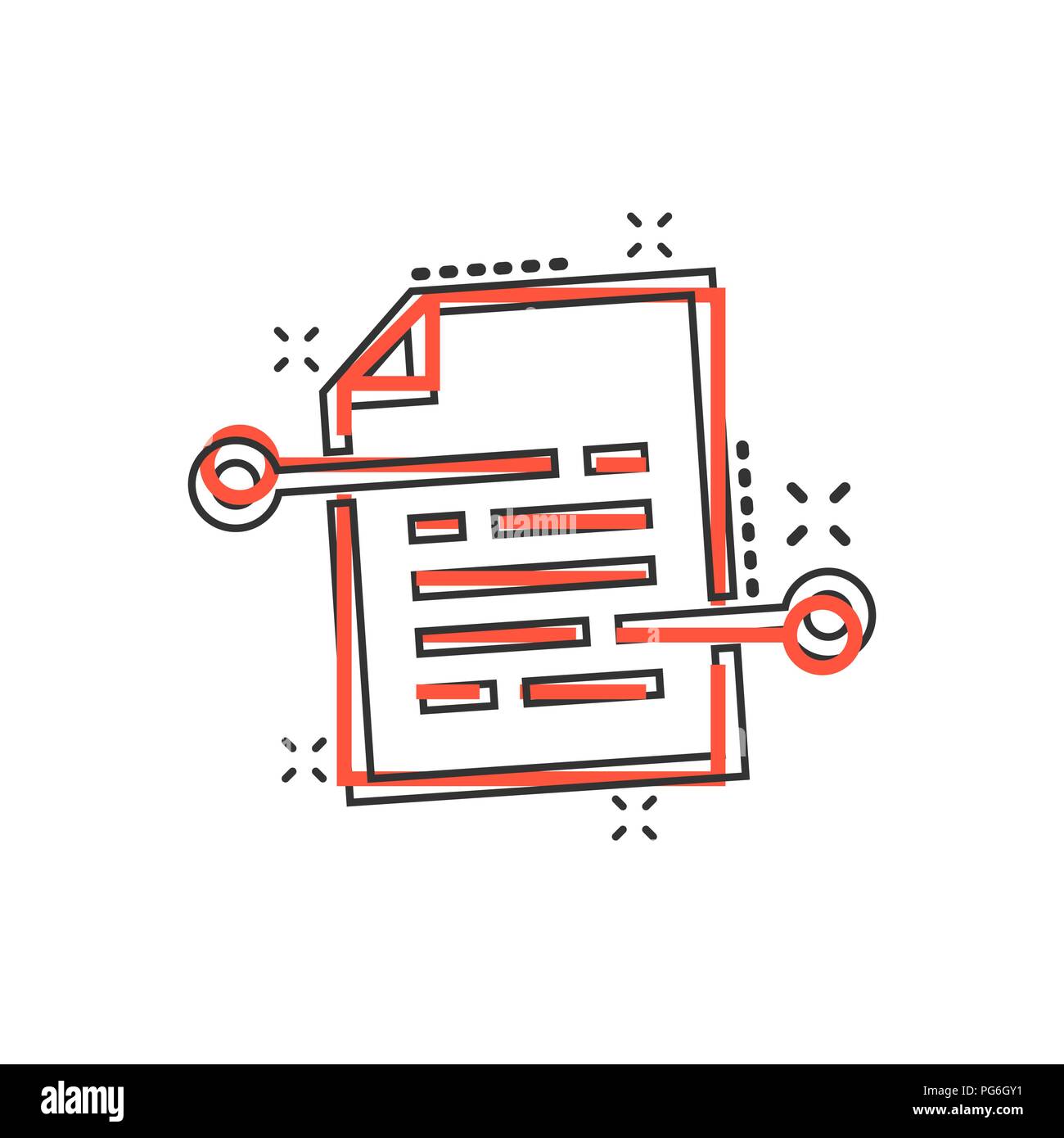 Vector cartoon document paper icon in comic style. Terms sheet concept ...