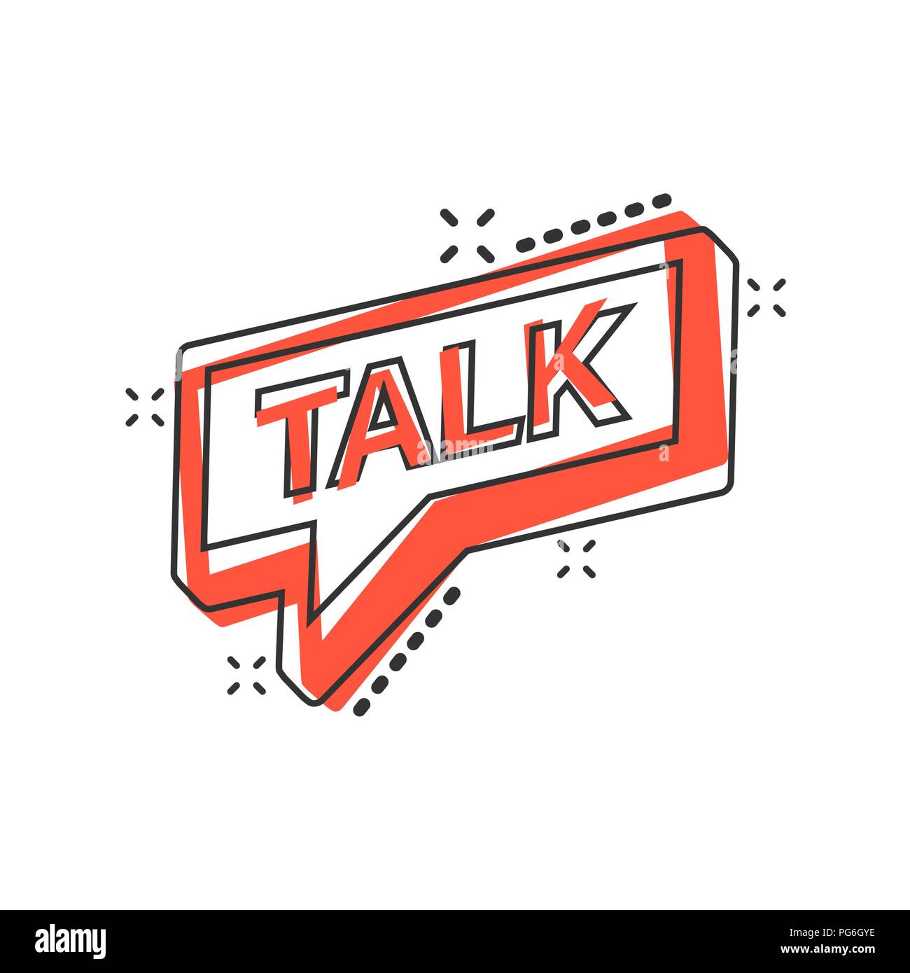 Vector cartoon talk icon in comic style. Speech bubble concept ...