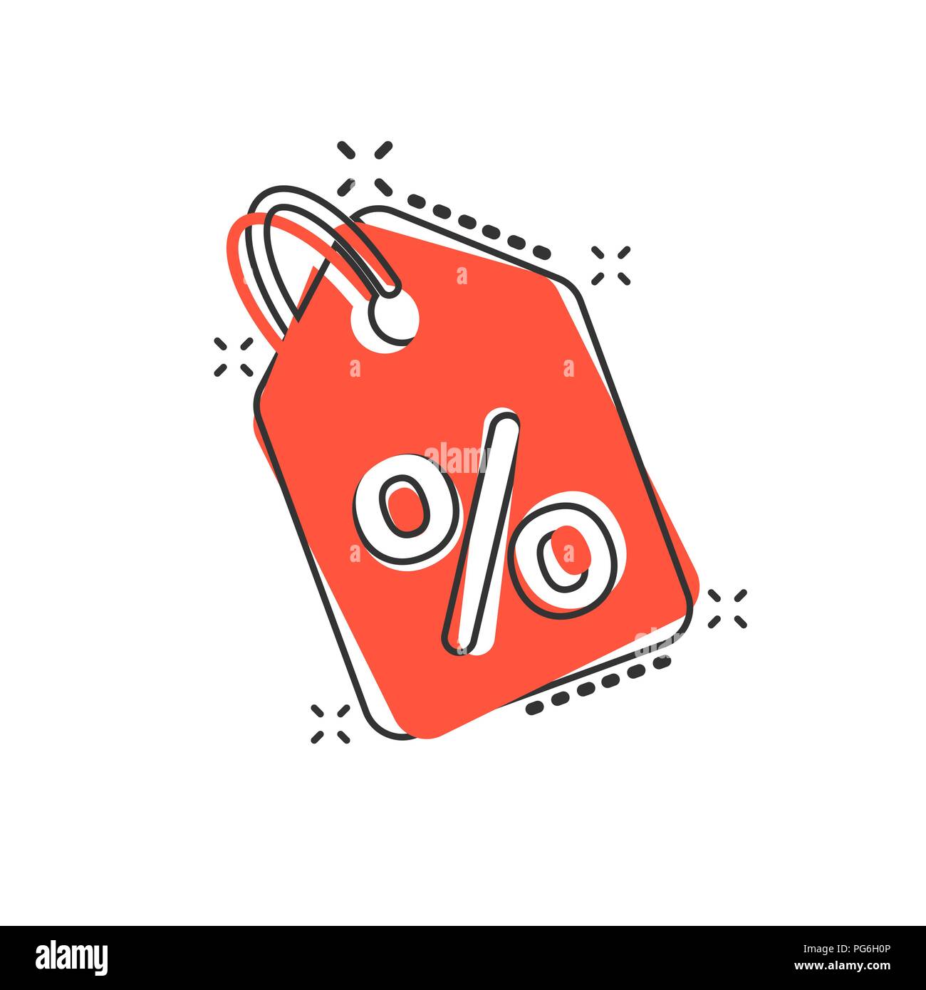 Vector cartoon discount shopping tag icon in comic style. Discount ...
