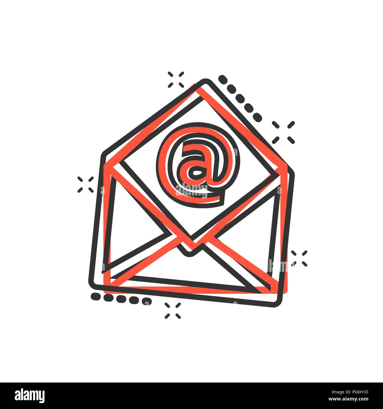 Vector cartoon mail envelope icon in comic style. Email sign ... Vector cartoon mail envelope icon in comic style. Email sign ...