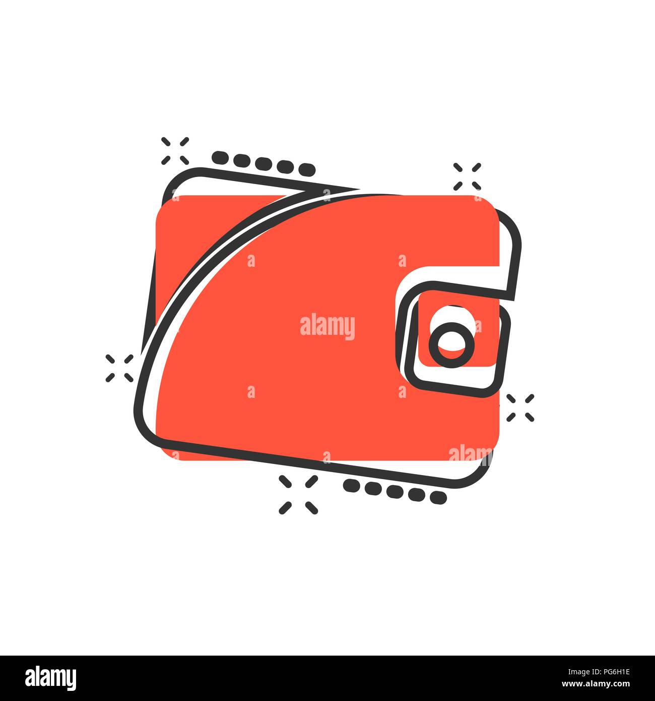 Vector cartoon wallet icon in comic style. Money purse sign ...