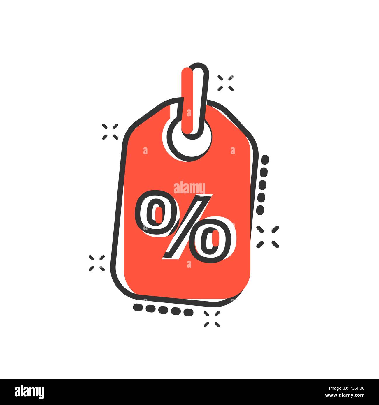Vector cartoon discount shopping tag icon in comic style. Discount ...