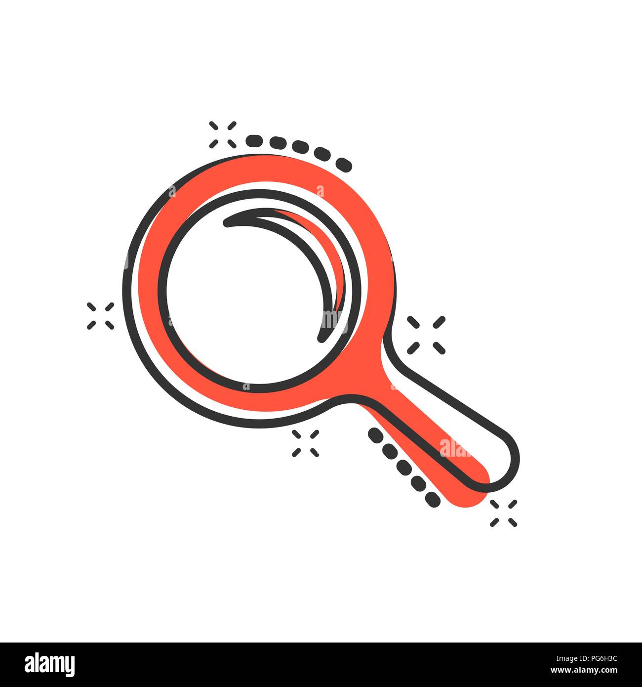 Vector cartoon magnifying glass icon in comic style. Search magnifier ...