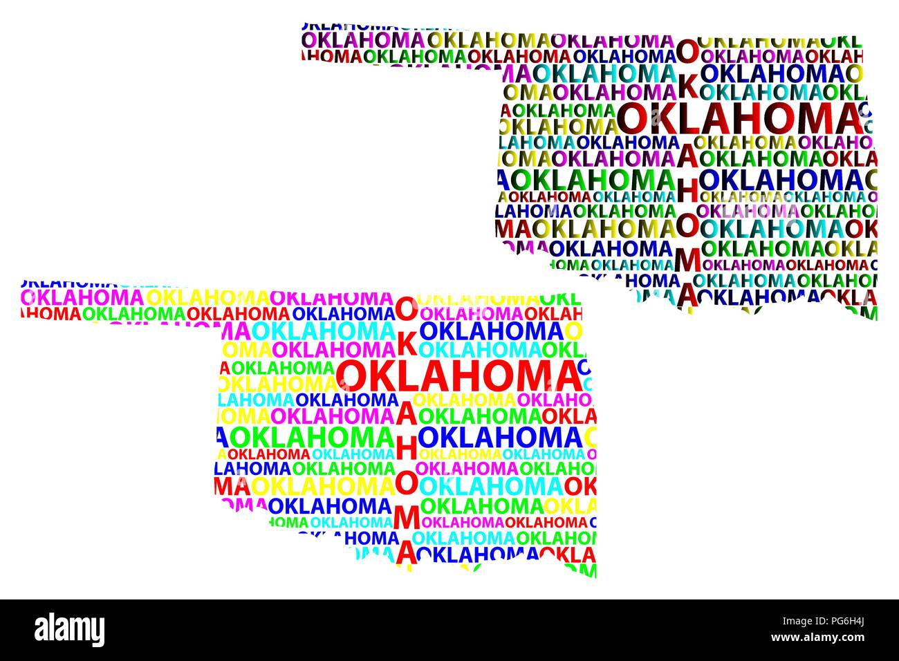 Sketch Oklahoma (United States of America) letter text map, Oklahoma ...