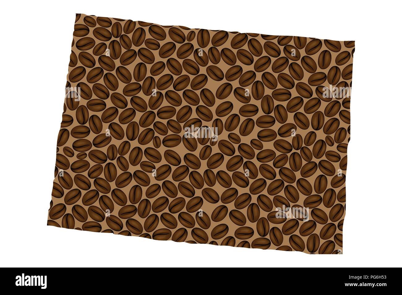 Colorado (United States of America) - map of coffee bean, Colorado map ...